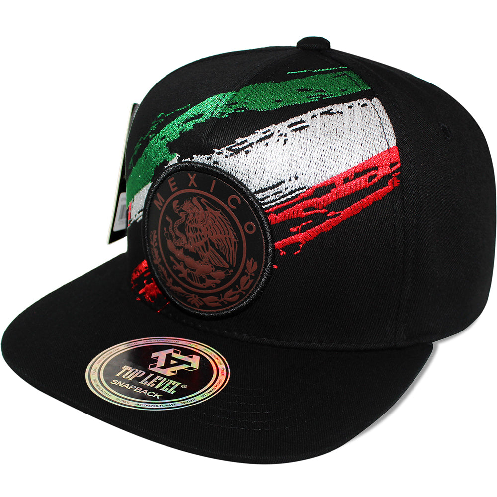TOP LEVEL : MEXICO | Flag with Synthetic Leather Patch Design Snapback
