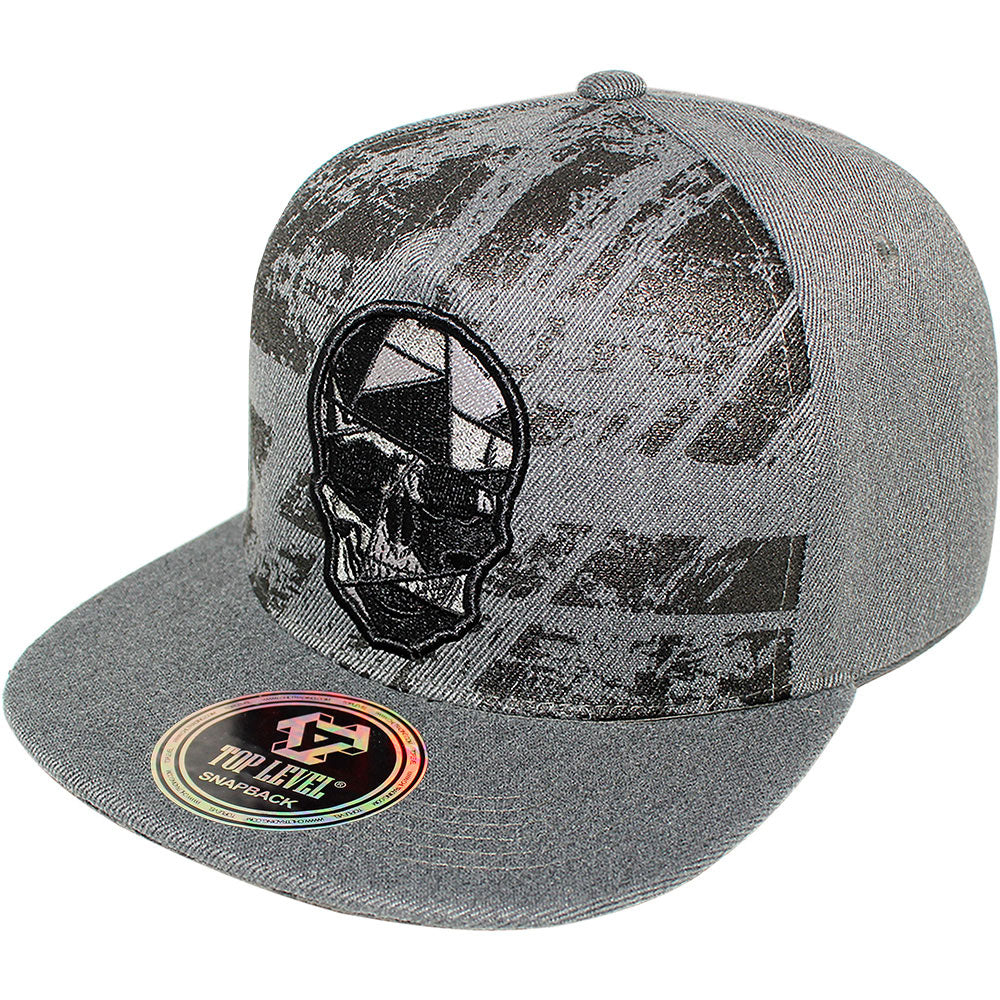 TOP LEVEL : SKULL | Crack Details on Cotton Patch Design Snapback Cap